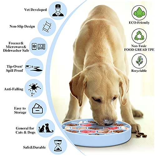 ALLYGOODS Silicone Slow Feeder Dog Bowls Large Breed/Medium Sized Dog/Small Breed - Dog Food Bowls for Large/Medium/Small Sized Dog - Dog Dishes for Big/Large/Medium/Small Breed Dogs Slow Feeder