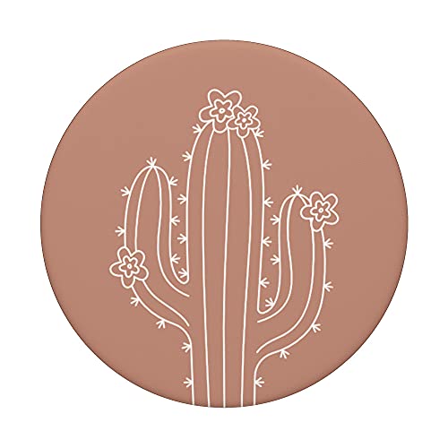 Cute Cactus Cacti Western Country Aesthetic Beige Brown Boho PopSockets Swappable PopGrip