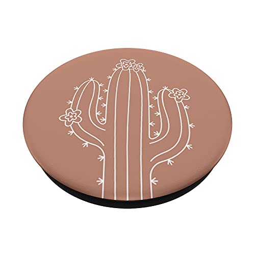 Cute Cactus Cacti Western Country Aesthetic Beige Brown Boho PopSockets Swappable PopGrip