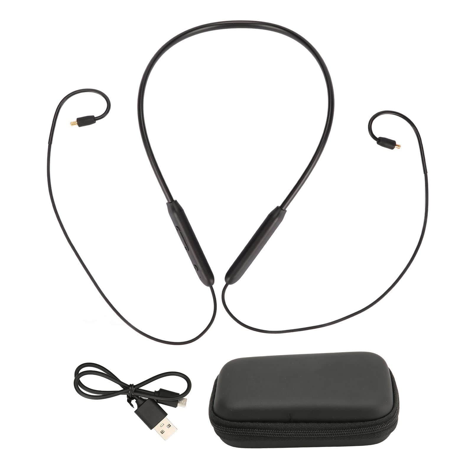 Jopwkuin Bluetooth Earphone Adapter Cable, Bluetooth Earphone Wireless Upgrade Cable HiFi Lossless Sound Long Standby Black for E70 for LS200 for ATH CKS1100 for CKR90