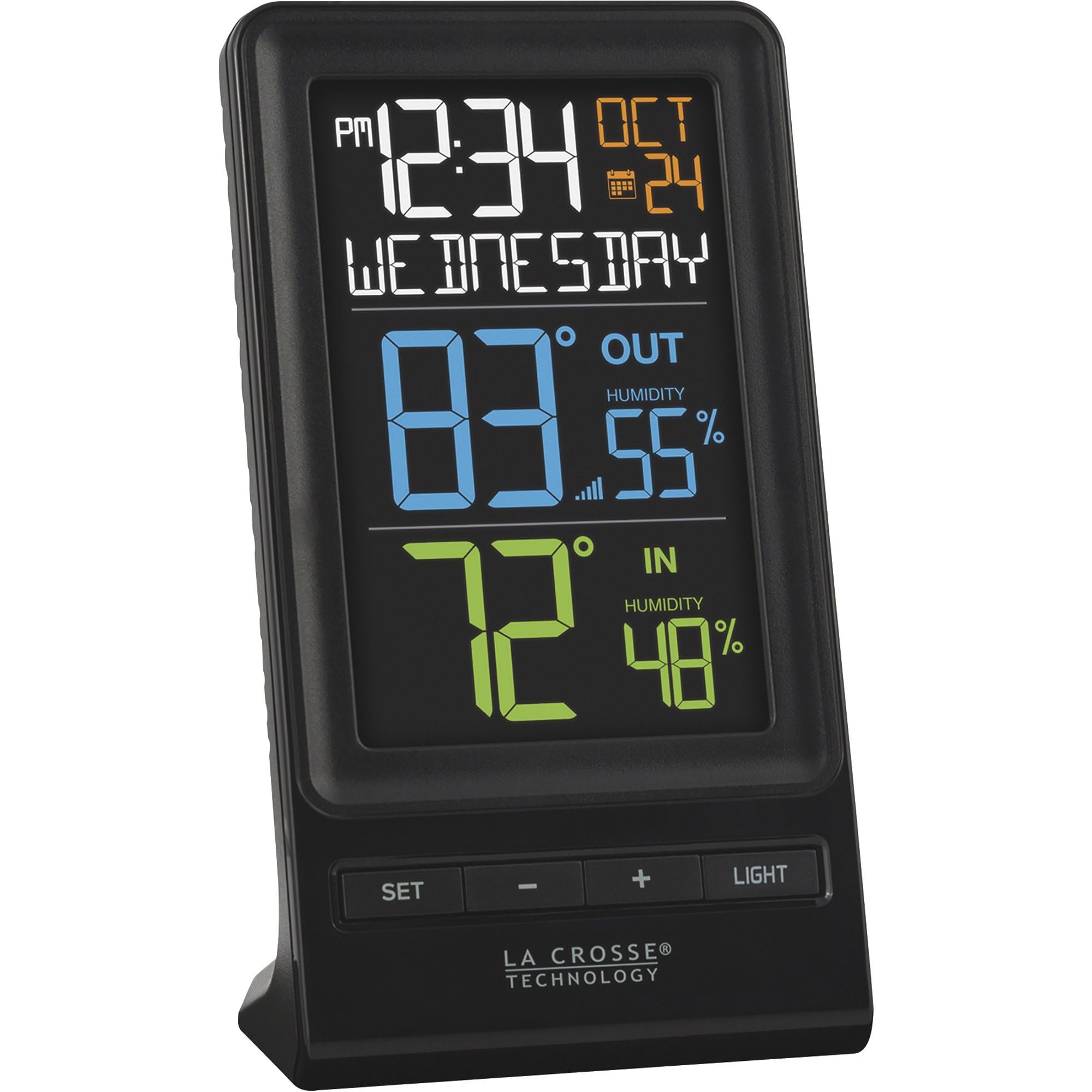 La Crosse Technology M82738 Color Temperature & Humidity Station with Bonus Display, Black