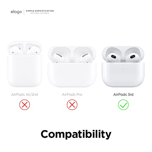 elago Clear Case Compatible with AirPods 3 Case Cover - Compatible with AirPods 3rd Generation Case 2021 with Keychain, Gel Tape Included, Reduced Yellowing, Protective, Wireless Charging[Neon Yellow]