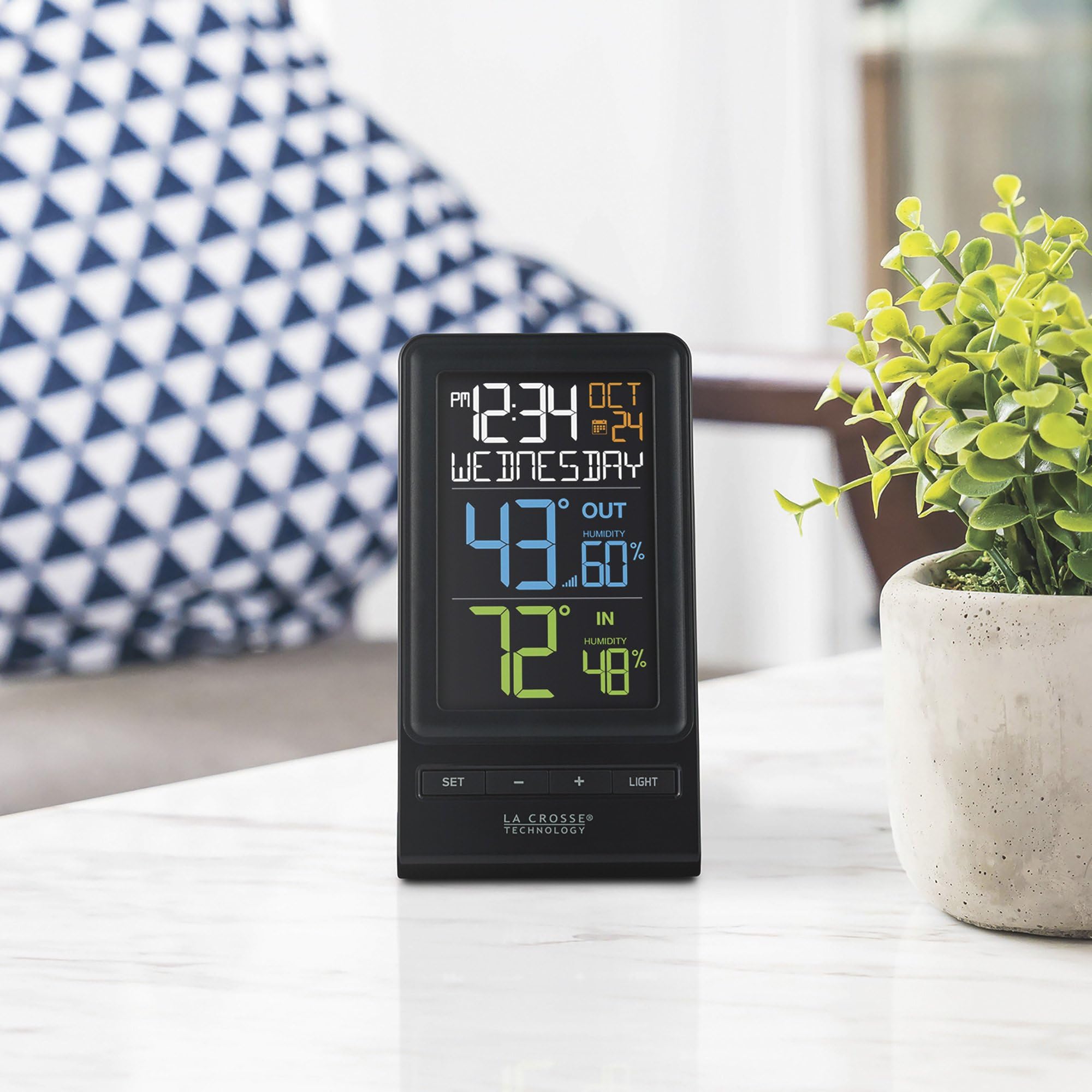 La Crosse Technology M82738 Color Temperature & Humidity Station with Bonus Display, Black