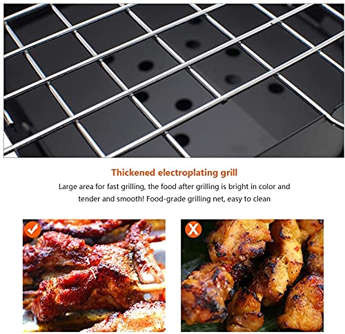 ATAAY Barbecue tool set Outdoor Charcoal Grill, Stainless Steel Barbecue Tool Kits with Square Design Suitable for Outdoor Campers Barbecue Lovers Travel Parks Beaches Wild