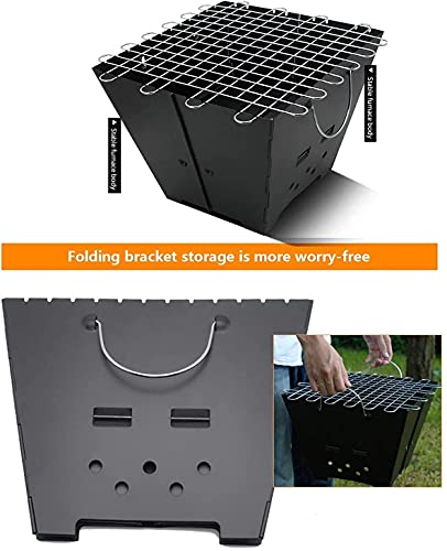 ATAAY Barbecue tool set Outdoor Charcoal Grill, Stainless Steel Barbecue Tool Kits with Square Design Suitable for Outdoor Campers Barbecue Lovers Travel Parks Beaches Wild