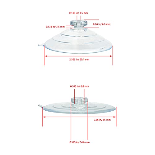 Ruiwaer 10pcs 60mm Large Suction Cups Use for Veg Ledge Shelf, Wreath, Sign, Christmas Ornament, Suncatchers, Decorations, Bird Feeder, Hanger, Windshield (Load-Bearing: 7 Pounds), Transparent