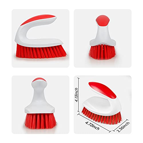 Carpet Scrub Brush Scrubber for Cleaning- EXEGO Shower Cleaning Brush with Handle Bathroom Stiff Bristle Brush Heavy Duty Scrubber for Bathroom Shower Sink Carpet TubTile Floor Cleaning -2 Pack