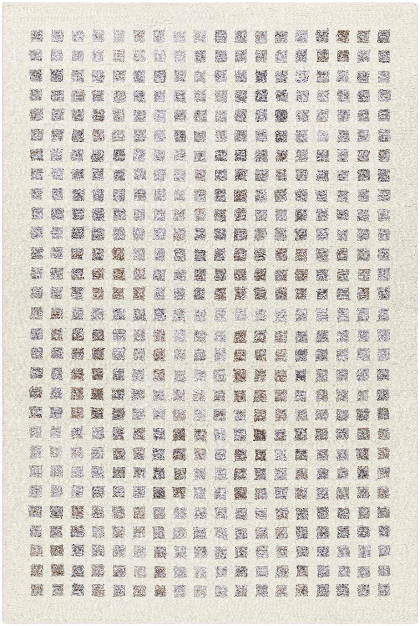Hauteloom Harib Wool Living Room, Bedroom Area Rug - Beige, Purple, Gray - 8' x 10'
