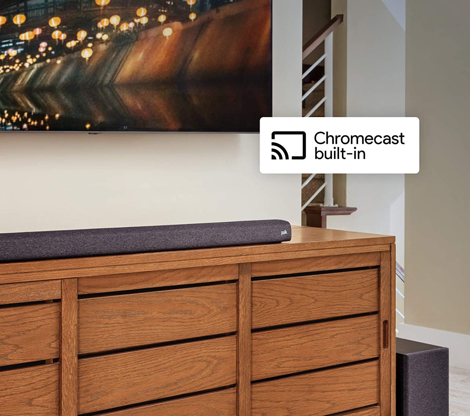 Polk Audio Signa S3 (Renewed) Ultra-Slim TV Sound Bar and Wireless Subwoofer with Built-in Chromecast, Compatible with 8K, 4K & HD TVs, Wi-Fi, Bluetooth, Works with Google Assistant