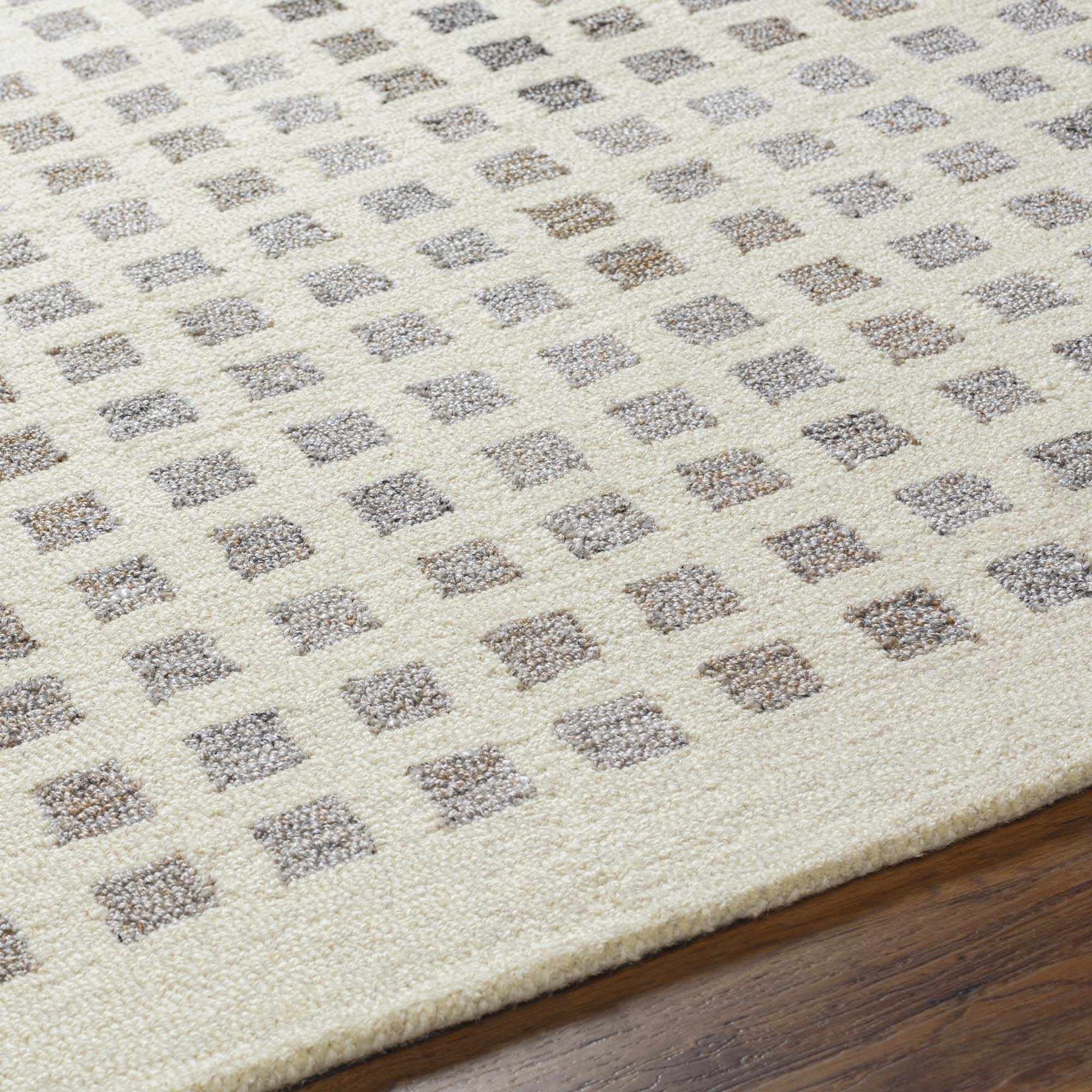 Hauteloom Harib Wool Living Room, Bedroom Area Rug - Beige, Purple, Gray - 8' x 10'