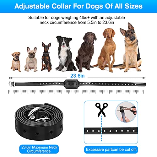 Moclever Wireless Dog Fence System Electric Dog Fence Automatic Trigger Pet Shock Containment Boundary,Adjustable Range Up to 722ft, IPX8 Waterproof Rechargeable Collar for Small Medium Large Dogs