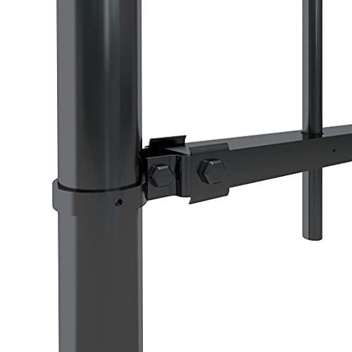 Garden Fence,Decorative Garden Fence, Security Palisade Fence,Practical Barrier Wall,Landscape Boundary Fence,Fencing for Yard,with Hoop Top,Steel 22.3' Black