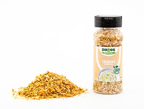 Zagos - Dehydrated sweet onion 100% natural product, dried onions in a 20 grams container (1 PACK)