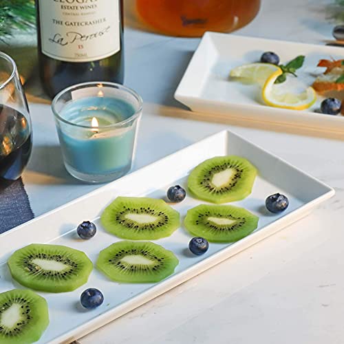 Sweese 707.001 Porcelain Divided Serving Dishes, Relish Tray, Serving Bowls for Parties - Perfect for Chips and Dip, Veggies, Candy and Snacks, White