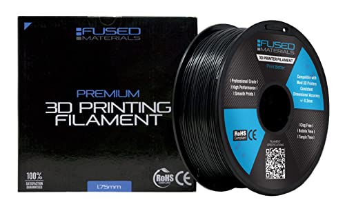 Fused Materials Black ASA 3D Printer Filament - 1kg Spool, 1.75mm, Dimensional Accuracy +/- 0.03 mm, (Black)