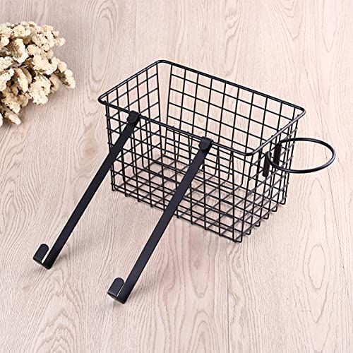 ARTIBETTER Hair Dryer Holder Wall Mounted Door Hanging Hair Tool Storage Caddy Bathroom Kitchen Storage Organizer Basket for Shampoo Towel Soap Cosmetic Tool Black