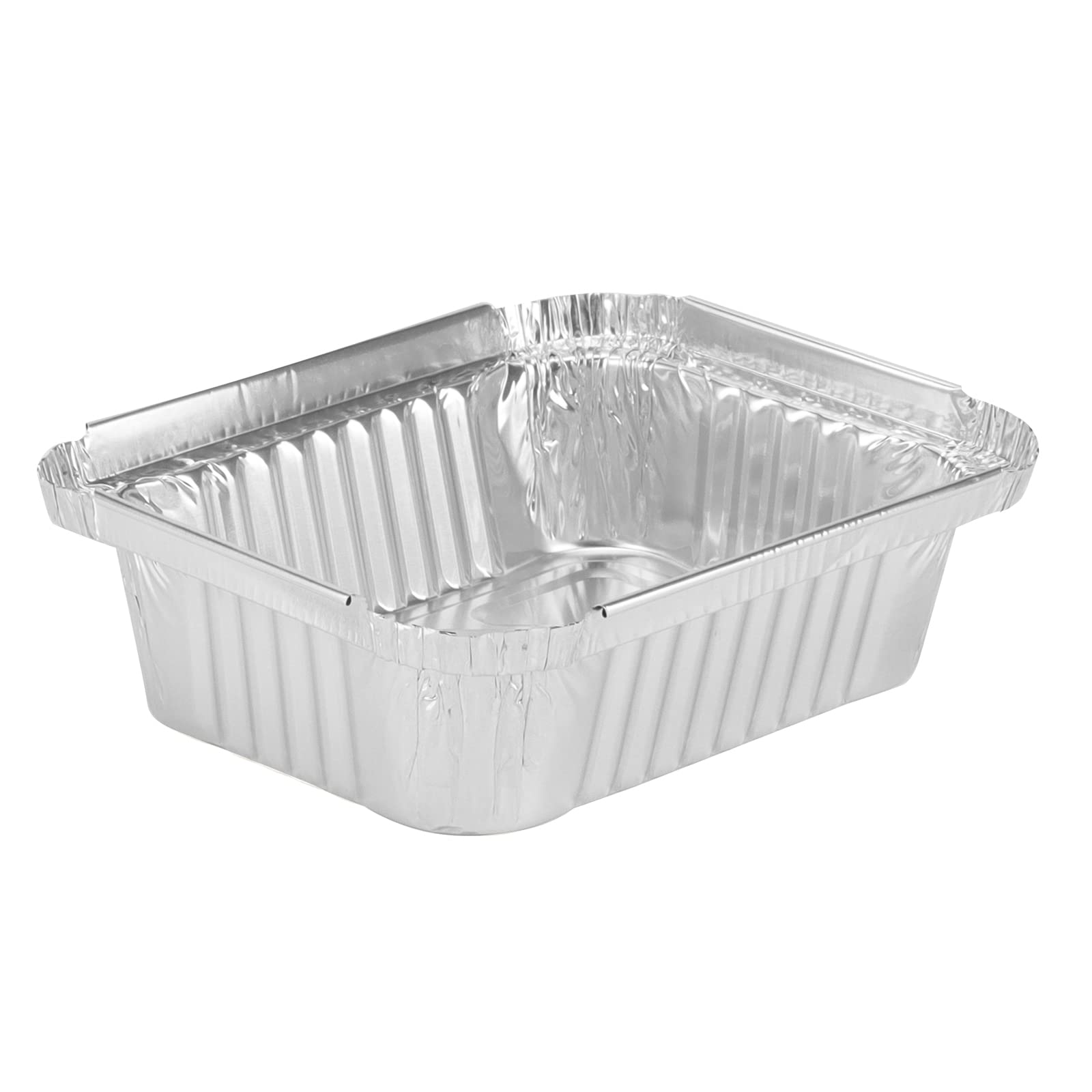 SENJEOK 125 Pack 8oz Aluminum Foil Pans with Lids, 240ml Aluminum Foil Containers, 4.8 x 3.7 x 1.3 Inch Tin Foil Tray for Household, Take Outs