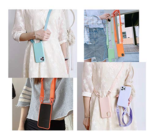 UnnFiko Silicone Case Compatible with iPhone Xs Max, Adjustable Crossbody Necklace, Lanyard Neck Strap Protective Case Cover (Ice Blue, iPhone Xs Max)