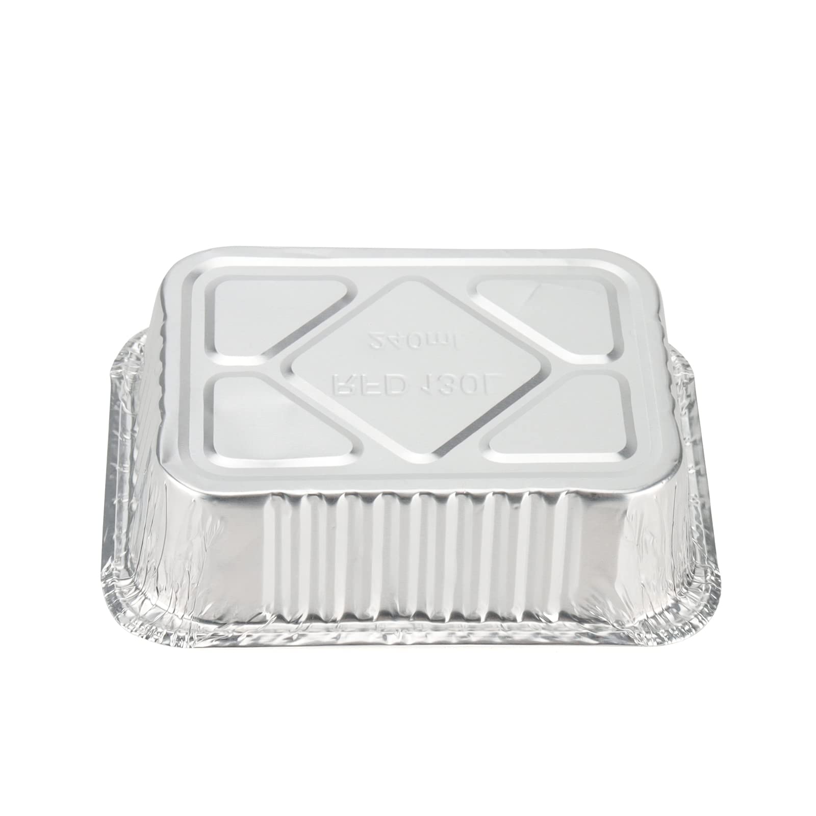 SENJEOK 125 Pack 8oz Aluminum Foil Pans with Lids, 240ml Aluminum Foil Containers, 4.8 x 3.7 x 1.3 Inch Tin Foil Tray for Household, Take Outs