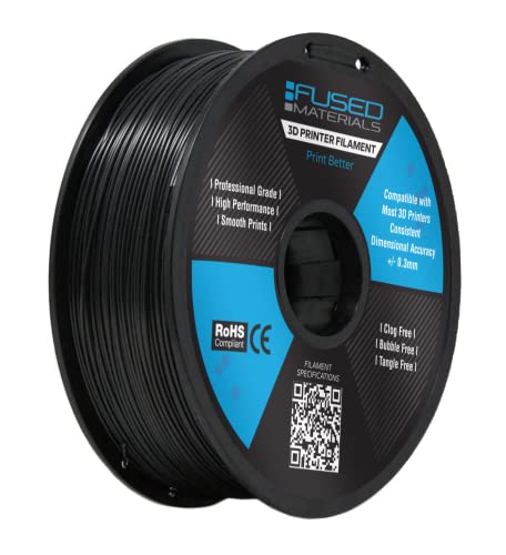 Fused Materials Black ASA 3D Printer Filament - 1kg Spool, 1.75mm, Dimensional Accuracy +/- 0.03 mm, (Black)