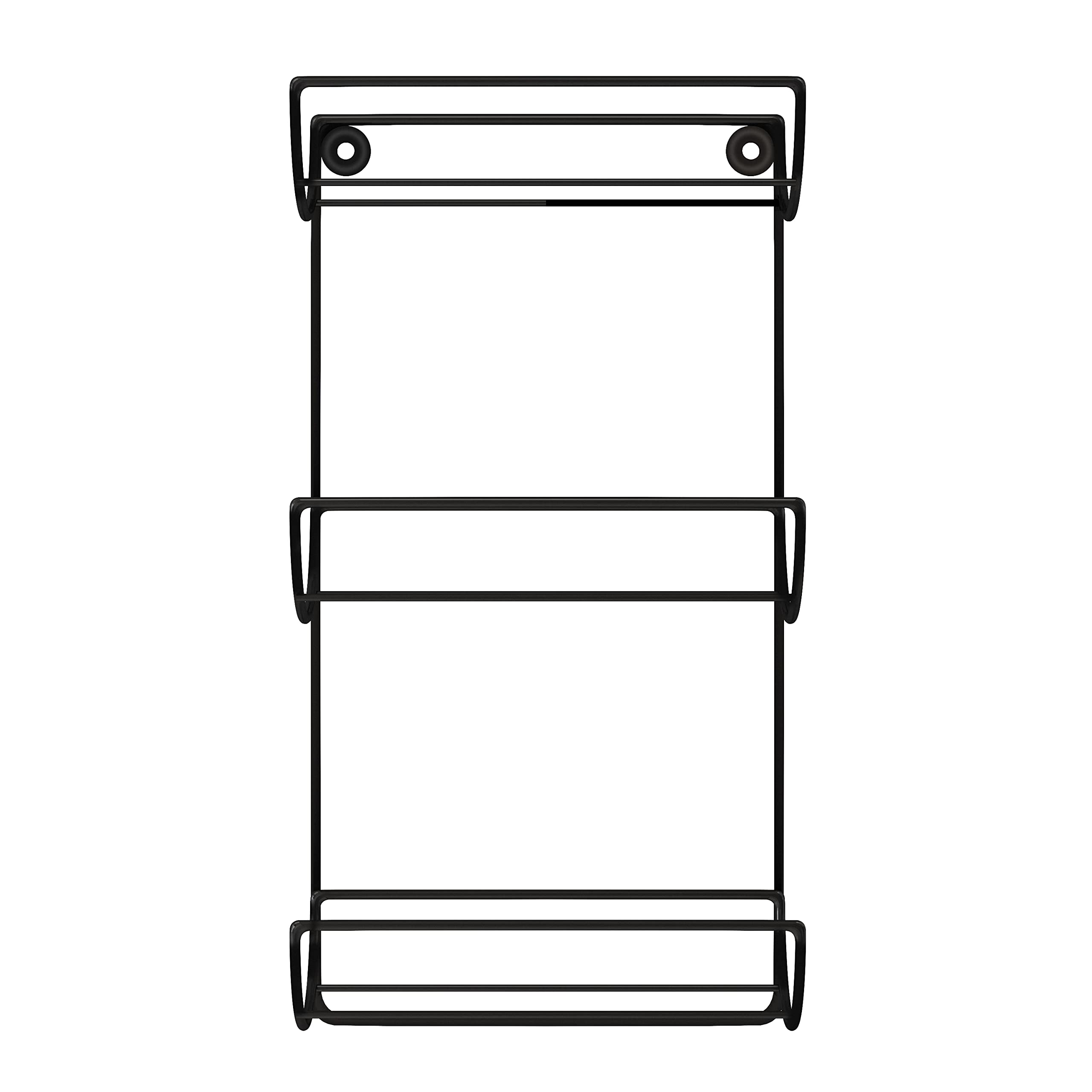 Towel Rack Wall Mounted Metal Wine Rack Washcloths Bathrobe Storage Shelf Organizer Hand Towels Holder for Bathroom Cloakroom - Black
