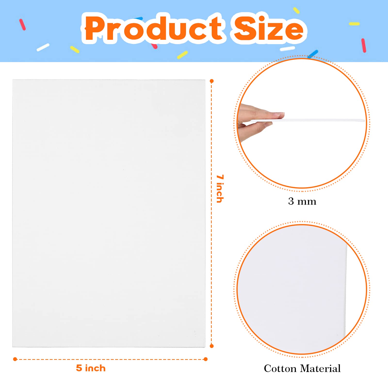 60 Pcs Canvases for Painting 5 x 7 Inch Stretched White Blank Cotton Canvas Panel Boards Bulk Flat Canvas Boards for Acrylic Oil Tempera Metallic Neon Painting Crafts
