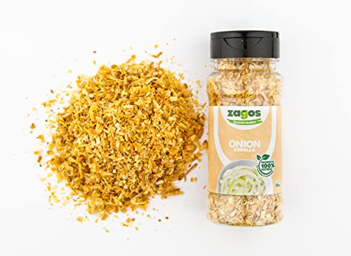 Zagos - Dehydrated sweet onion 100% natural product, dried onions in a 20 grams container (1 PACK)