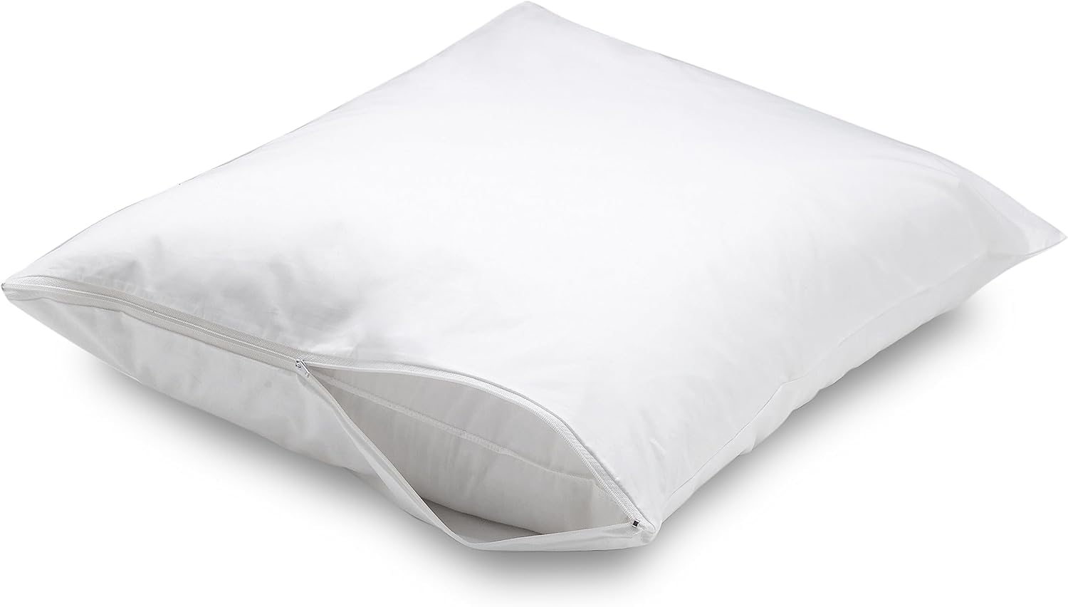 Lasimonne Pillow Protectors, 100% Staple Cotton Premium Quality Pillow Case Covers, 250 Thread Count, Zippered Encasement, Soft, Breathable and Quiet (Standard, 4)