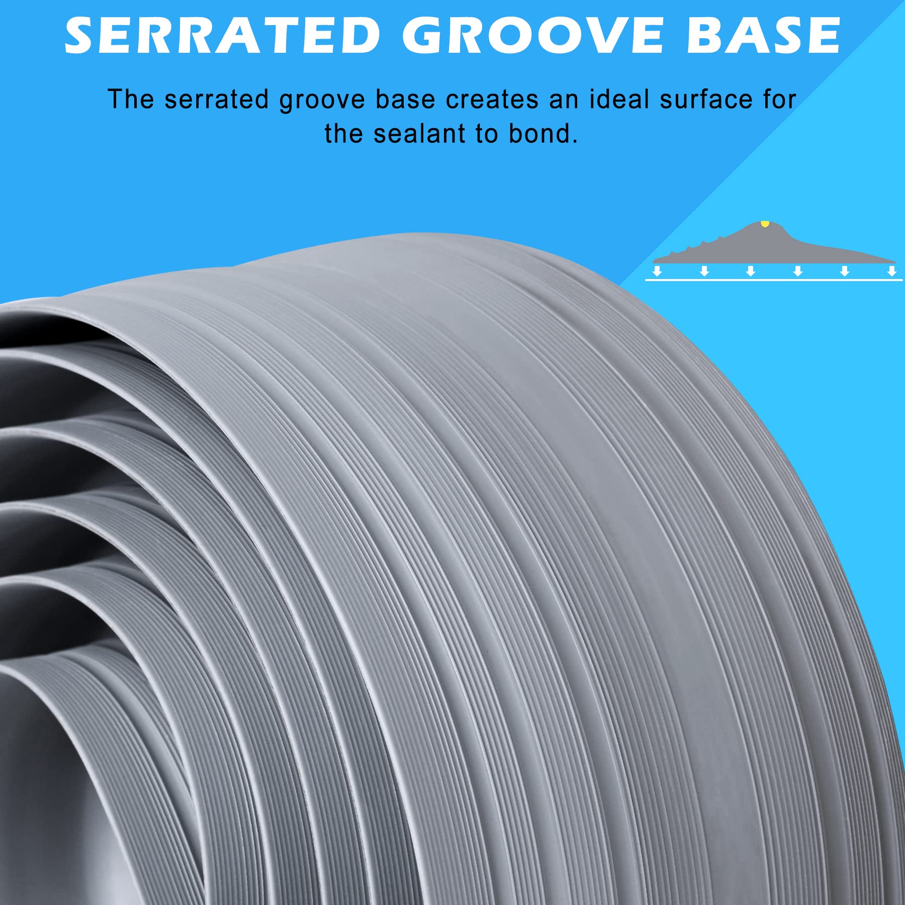 Papillon Garage Door Bottom Seal Strip, Weatherproof Rubber Threshold Replacement, Not Include Sealant/Adhesive (16.5Ft, Grey)