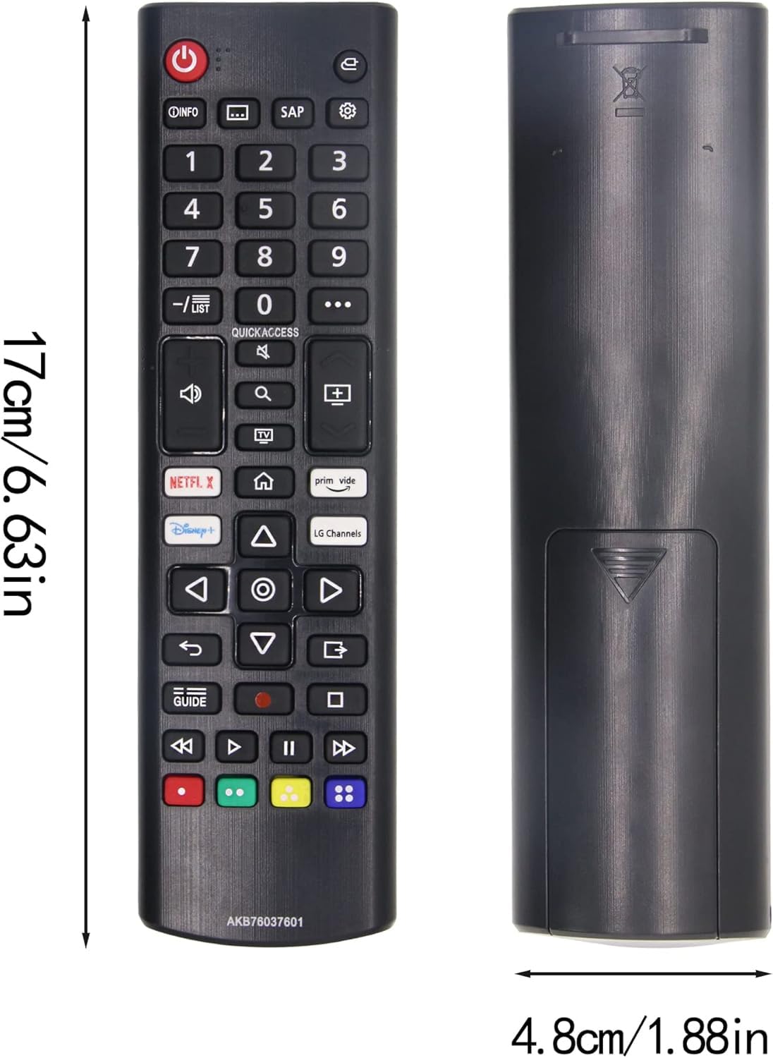 Replacement Remote Control for LG TV Remote LED OLED LCD Webos 4K 8K UHD HDTV HDR Smart TV with Netflix, Prime Video, Disney, LG Channels Button AKB76037601 43UP7000PUA 32LM627BPUA