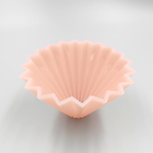 GEMINIGAMER2 Gemini Origami Pour Over Coffee Dripper-Resin Slow Brewing Accessories for Home, Cafe - Easy Manual Brew Maker Gift - Strong Flavor Brewer-V01 Paper Cone Filters 1-2 Cup (Matte Pink)