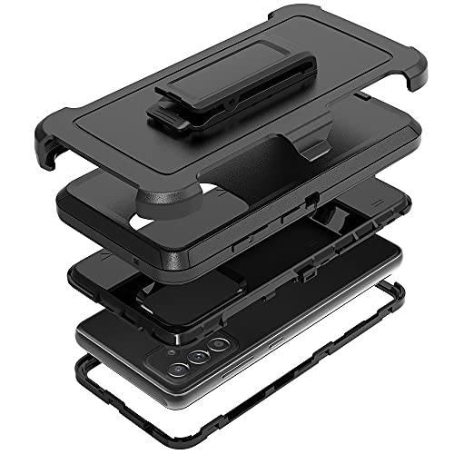 TENCO Compatible with Samsung Galaxy A52 5G Case,with Screen Protectors,Heavy Duty Rugged Shockproof Full Body Protection Kickstand Case with Belt Clip Holster for Samsung Galaxy A52 5G(Black)