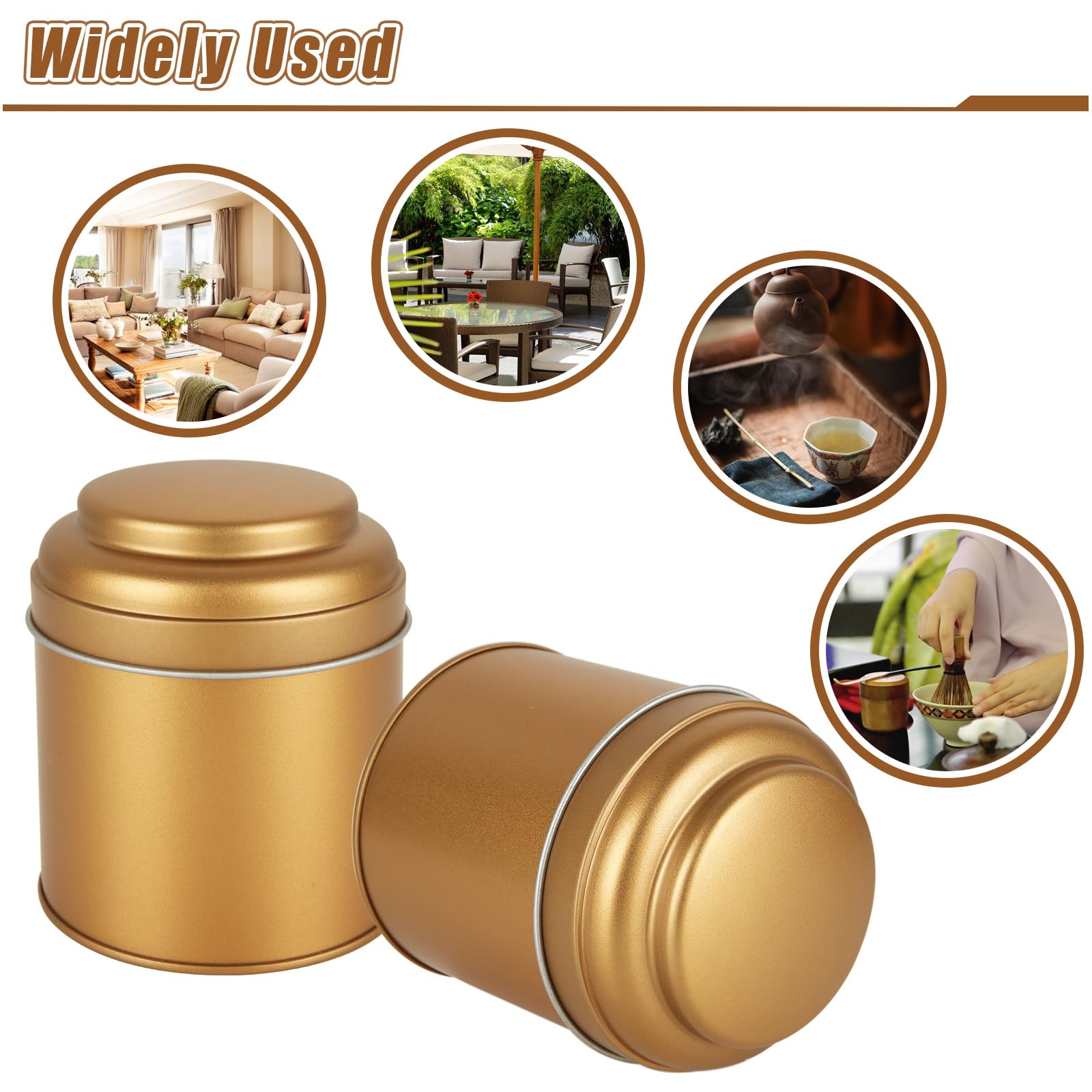 Oungy 12 PCS Small Tea Tin Canisters with Airtight Double Lids 8 OZ Loose Leaf Tea Storage Tea Containers Round Tin Can Box for Loose Tea Spices Cube Sugar