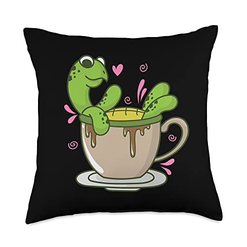 Turtle reptile carapace old Sauropsida Testudines Turtle in Cup Reptile Water Back Shell Throw Pillow, 18x18, Multicolor