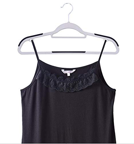 Kang Yuan Plastic Hangers 50 Pack Dry Wet Clothes Hangers Space Saving Coat Hanger, Upgraded Rubber Stripe Non-Slip Pants Hangers, 360° Swivel Hook Clothes Hangers, 16.5 Inches, Gray