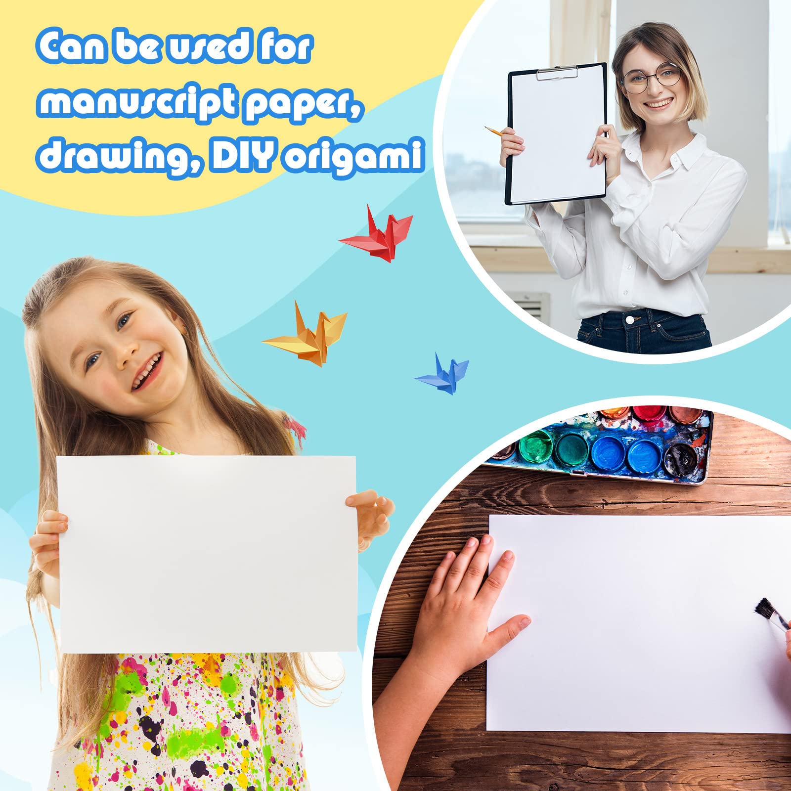 2500 Sheets Construction Paper 9" x 12" Construction Paper Classroom Construction Paper Bulk A4 Drawing Paper for Kids Drawing Art School Classroom Decoration Teacher Supplies (White)