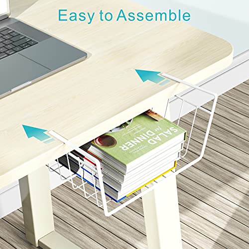Veckle Small 6 Pack Under Shelf Wire Basket & 4 Pack Stackable Under Cabinet Storage, Bundle