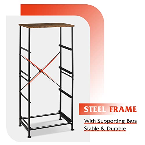 WLIVE Dresser with 4 Drawers, Fabric Storage Tower, Organizer Unit for Bedroom, Hallway, Entryway, Closets, Sturdy Steel Frame, Wood Top, Easy Pull Handle, Charcoal Black
