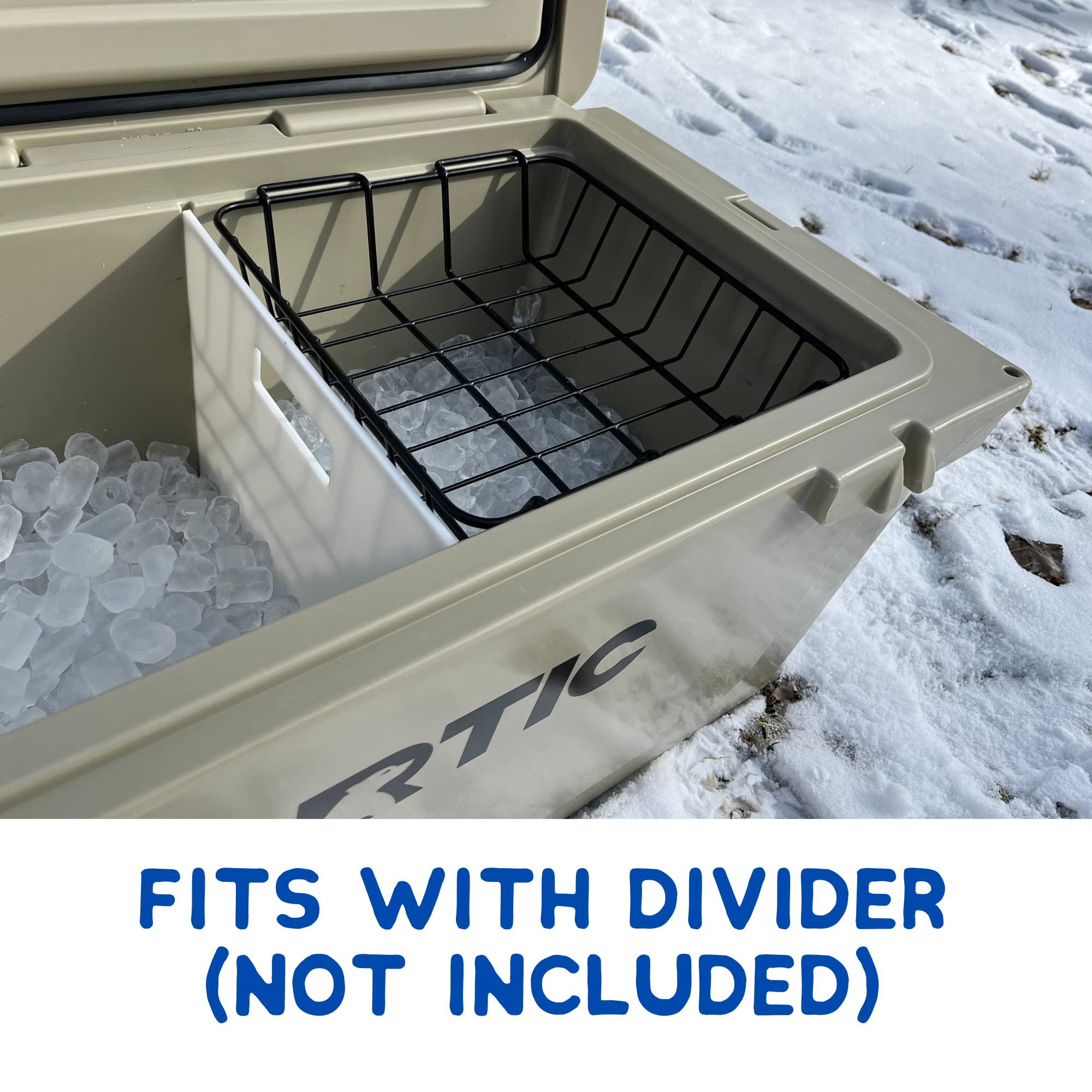 Cooler Basket for RTIC 65 Qt - Dry Goods Wire Rack for 65 Qt RTIC Cooler - Compatible with RTIC Dividers, Inserts, Straps, Tie Down Kits, Locks, and Other RTIC Cooler Accessories