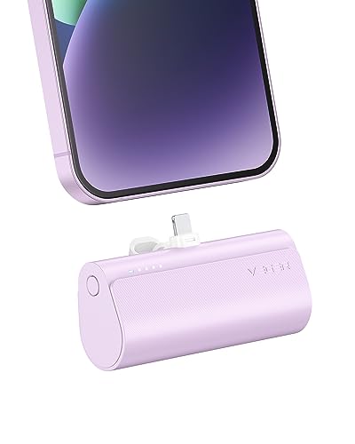 VEGER Mini Portable Charger for iPhone, 5000mAh 20W PD Fast Charging Battery Pack, Cordless Portable External Backup Charger Compatibel with iPhone 14, 13, 12, Airpods