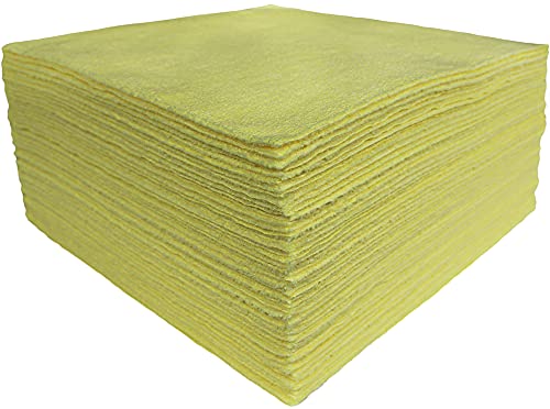 Detailer's Preference Edgeless Microfiber Cleaning Cloths – Bulk Car Detailing Towels for Washing and Drying (300 GSM, 12 x 12 Inches, Yellow, 50 Pack)