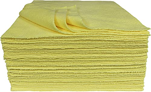 Detailer's Preference Edgeless Microfiber Cleaning Cloths – Bulk Car Detailing Towels for Washing and Drying (300 GSM, 12 x 12 Inches, Yellow, 50 Pack)
