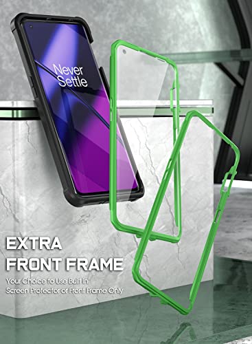 Poetic Guardian Case for OnePlus 11 5G 6.7" (2023) [20 FT Mil-Grade Drop Tested], Full-Body Hybrid Shockproof Bumper Cover with Built-in Screen Protector, Green/Clear