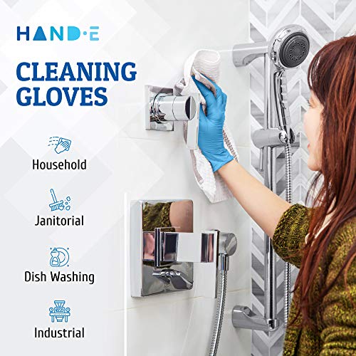 Hand-E Touch Disposable Blue Nitrile Gloves X Small 1000 Count - Latex Free Gloves, Powder Free, Medical Exam, Cooking