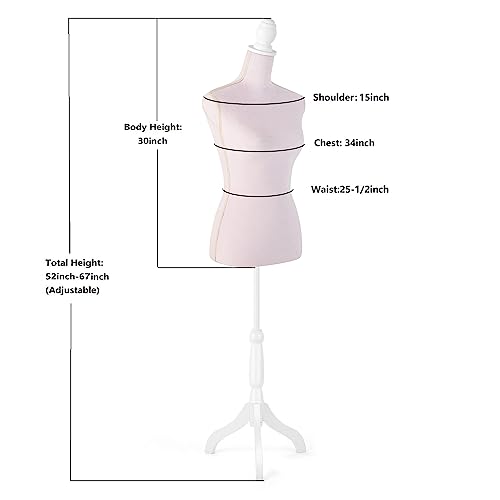 DRDINGRUI Female Mannequin Body, Pinnable Dress Form with Tripod Base for Dress Jewelry Display