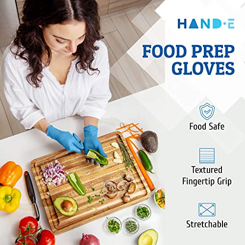 Hand-E Touch Disposable Blue Nitrile Gloves X Small 1000 Count - Latex Free Gloves, Powder Free, Medical Exam, Cooking