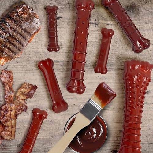 Nylabone Basted Blast Original & Textured Bone Power Chew Toy for Dogs, Dog Toys for Aggressive Chewers, Bacon and Steak Flavor, X-Small - Up to 15 lbs, 2 Pack