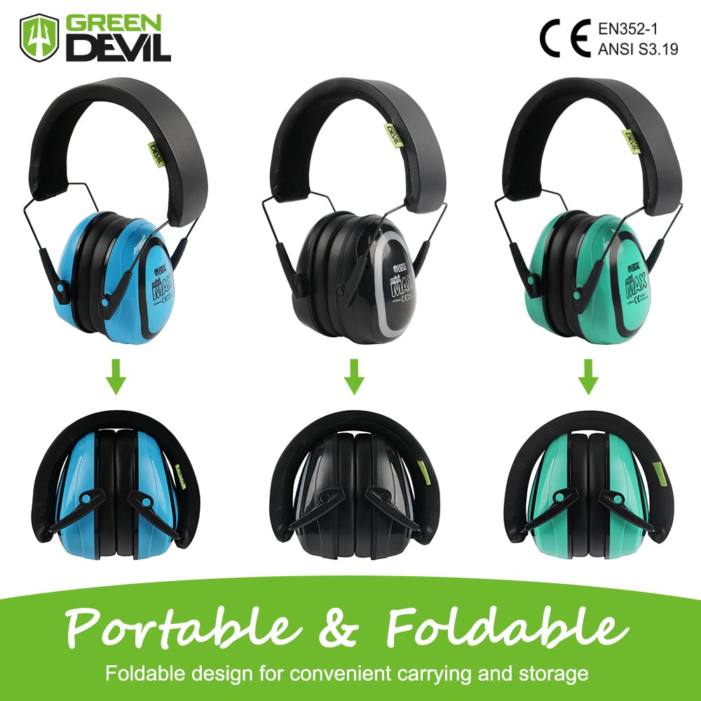 GREEN DEVIL 3 Pack Kids Ear Protection Ear Muffs 27dB Noise Cancelling Hearing Protection Headphones For Toddlers To Teens