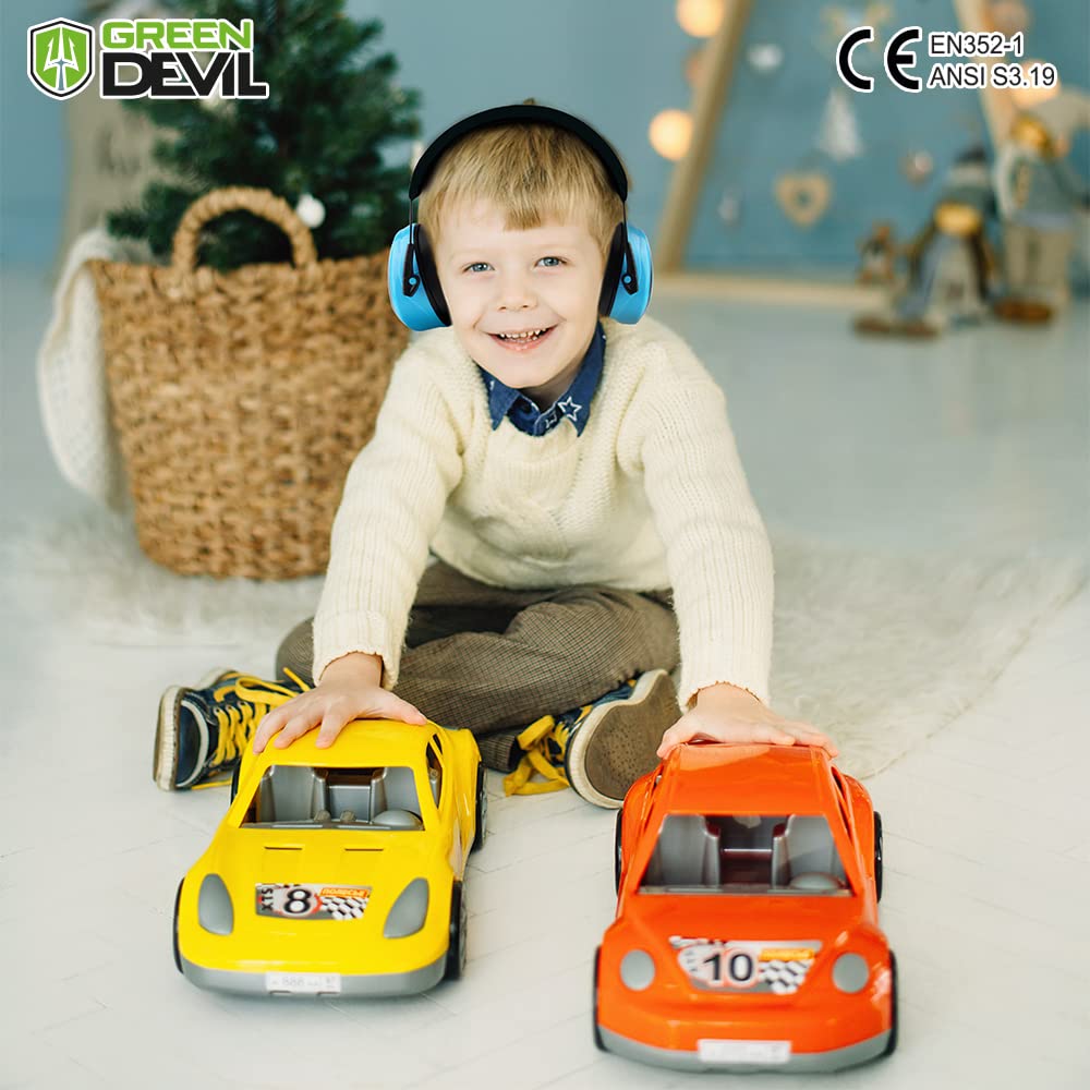 GREEN DEVIL 3 Pack Kids Ear Protection Ear Muffs 27dB Noise Cancelling Hearing Protection Headphones For Toddlers To Teens