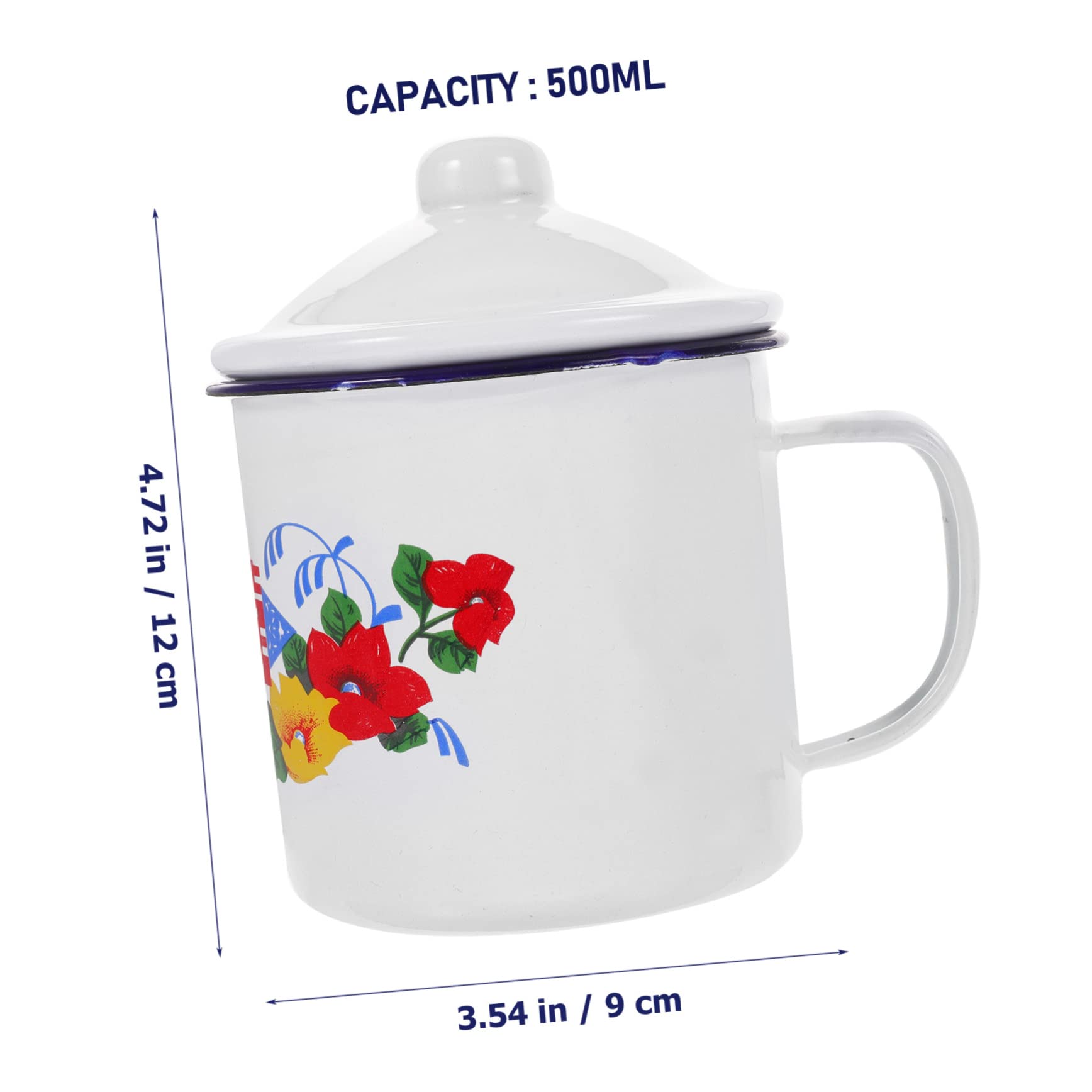 CIYODO Tin Cup 2pcs -proof with Smooth Pattern Coffee Element Table Teacup Camping Home Drinking Cup Chinese Delicate Milk for Lid Wine Mugs Catering Retro Vintage Coffee Mugs